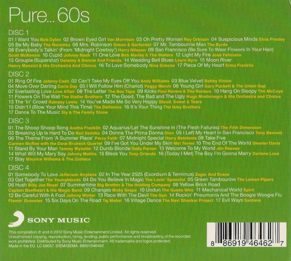 Various – Pure... 60s 4 Discs (Used) (Condition) - Gears For Ears